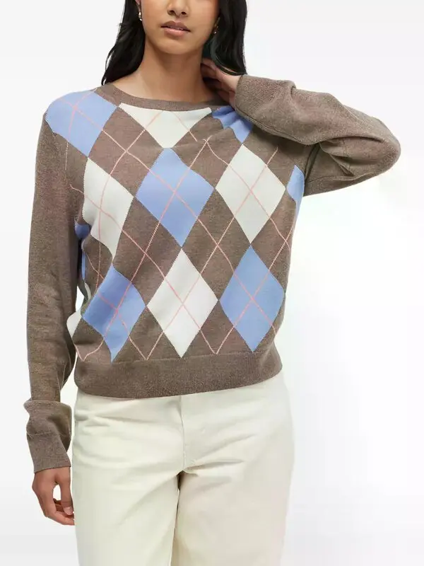 Chinti & Parker Argyle-pattern Sweater - Brown
