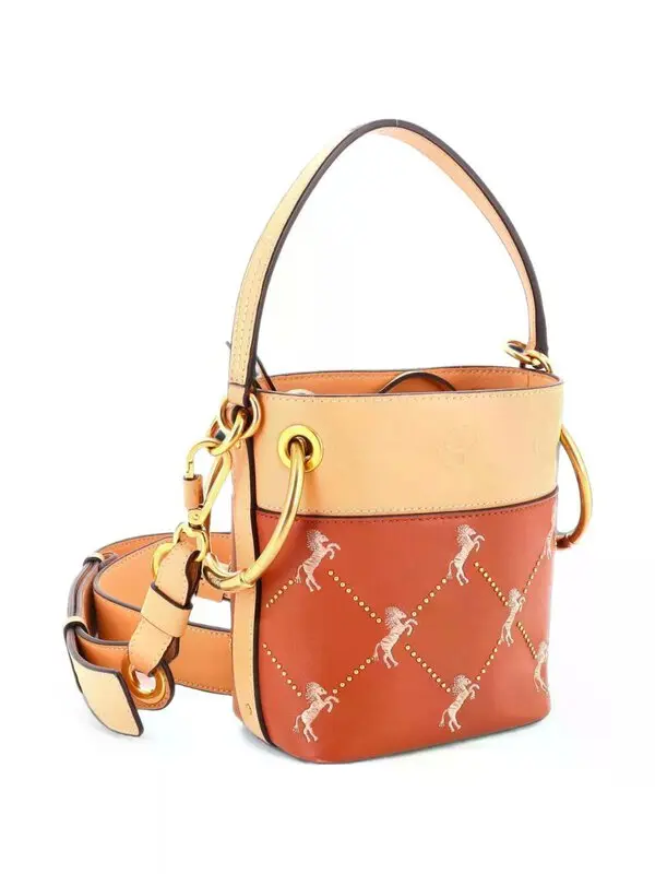 Chloé Roy Embroidered Leather Mini Bucket Bag