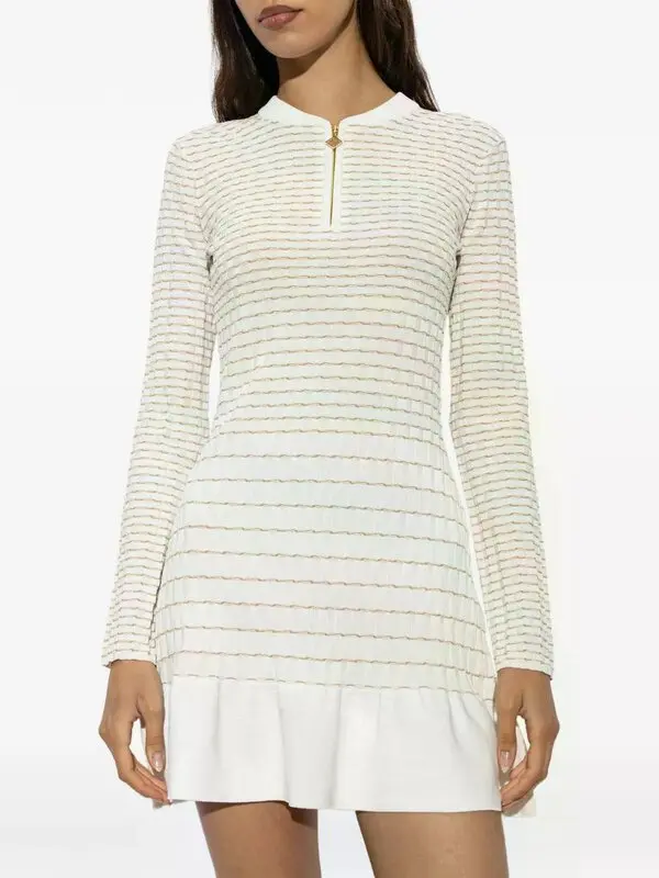 Casablanca Striped-pattern Ruffled Mini Dress