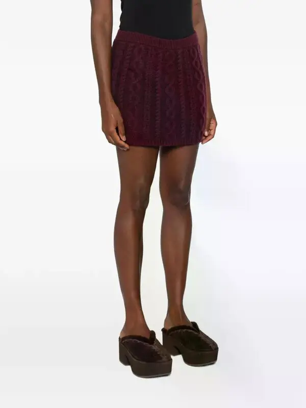 Guest In Residence Mini Cable Knit Skirt