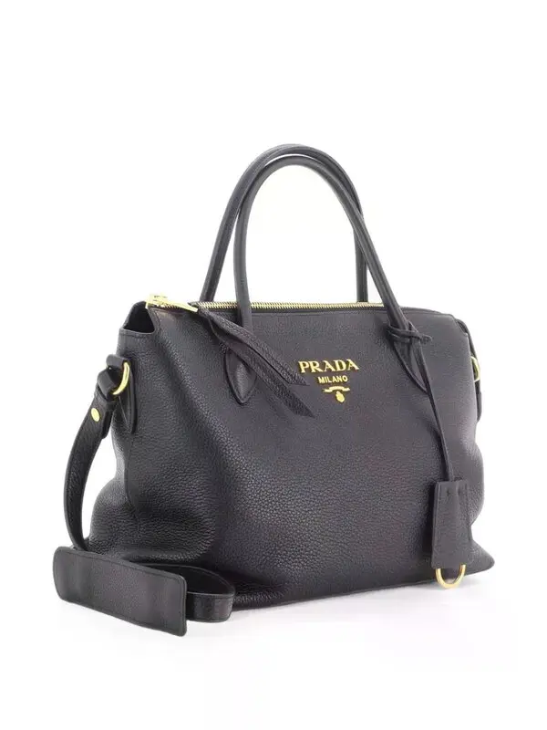 Prada Dual Strap Zip Tote Vitello Daino Medium Satchel