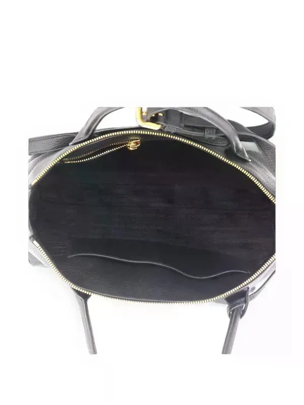 Prada Dual Strap Zip Tote Vitello Daino Medium Satchel