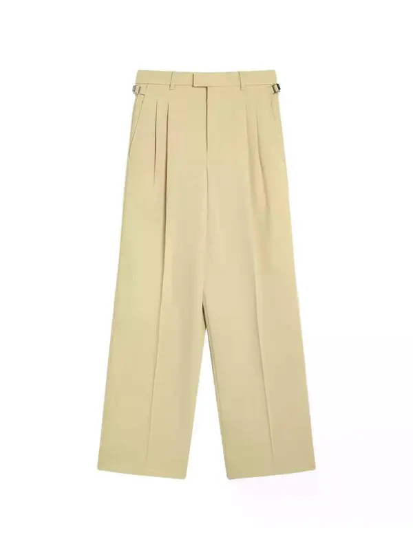 AMI Paris Pleated Wide-leg Trousers