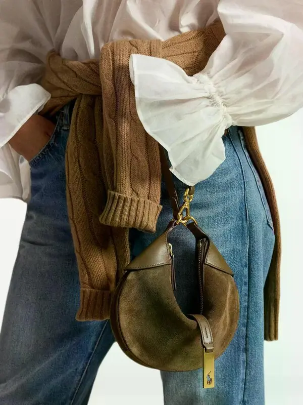 Polo Ralph Lauren Mini Polo Id Suede Shoulder Bag