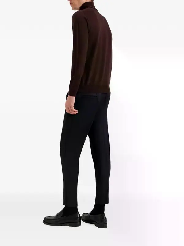 Alpha Studio Roll-neck Merino-wool Sweater - Brown