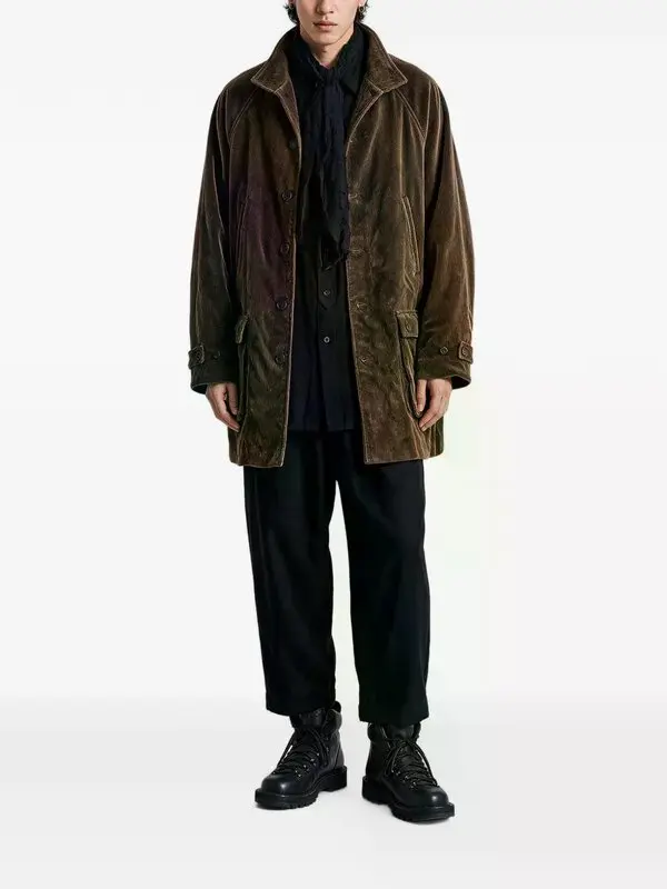 Yohji Yamamoto Corduroy-texture Single-breasted Coat