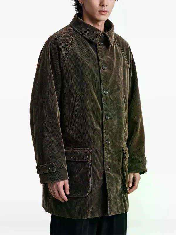 Yohji Yamamoto Corduroy-texture Single-breasted Coat