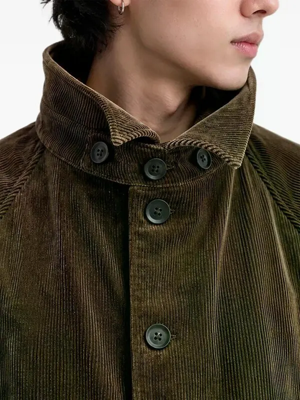 Yohji Yamamoto Corduroy-texture Single-breasted Coat