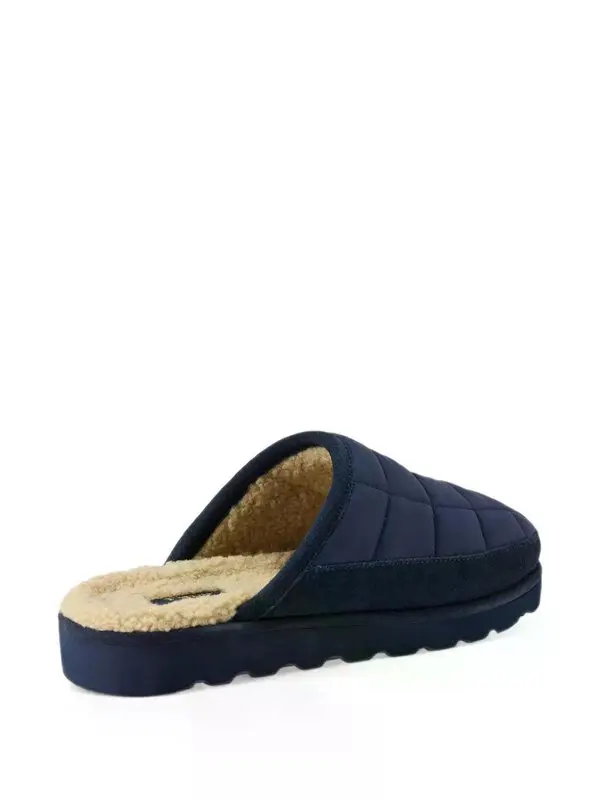 Polo Ralph Lauren Reade Quilted Suede-trim Slippers - Blue