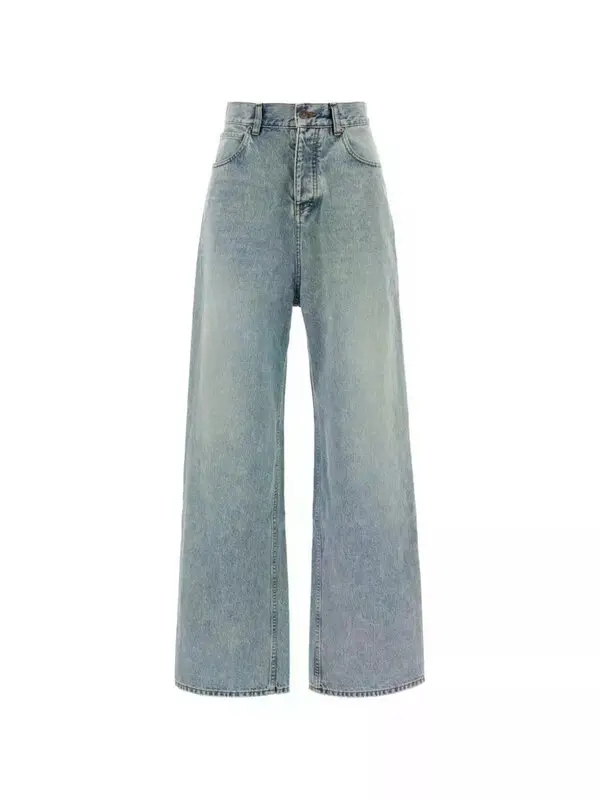 Balenciaga Distressed Wide-leg Jeans