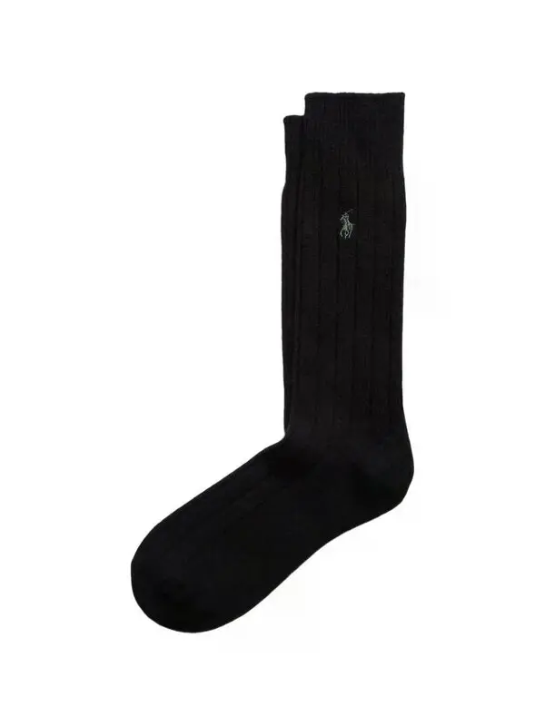 Polo Ralph Lauren Rib-knit Wool-blend Boot Socks - Black
