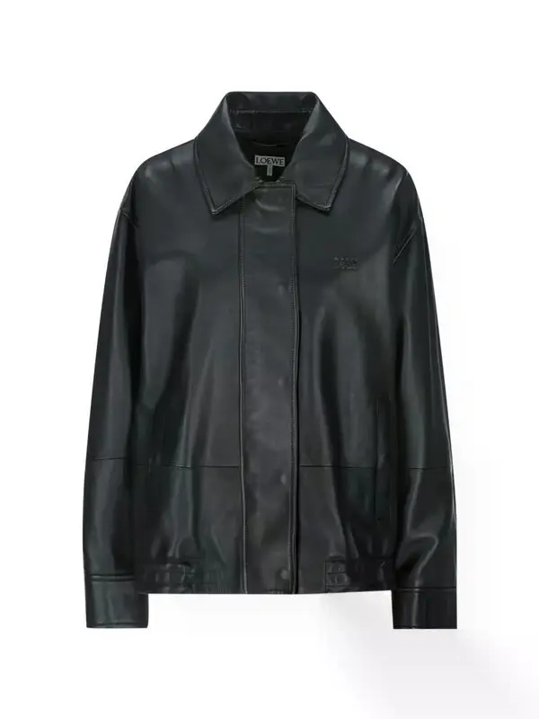 Loewe Logo-embossed Leather Jacket