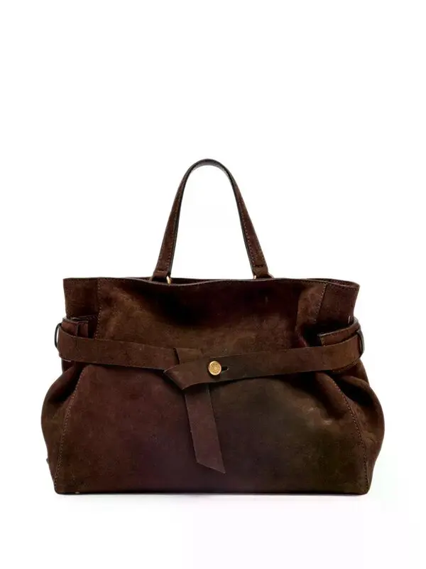 GIANNI CHIARINI Large Miranda Suede Belted Shoulder Bag