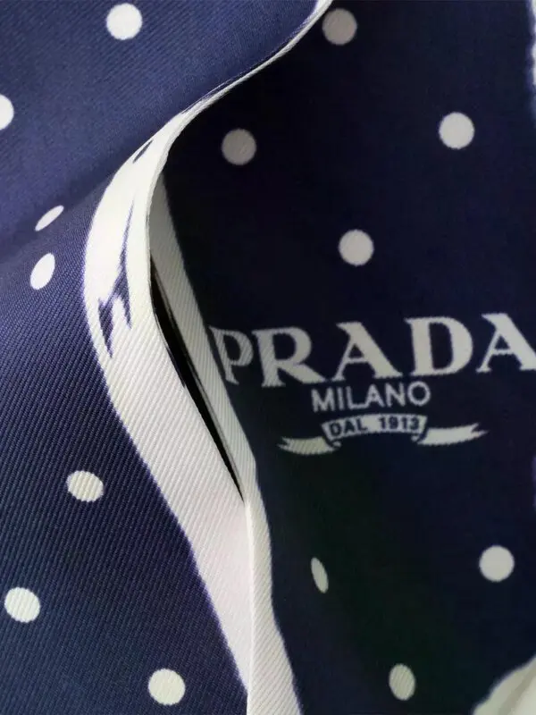Prada Printed Twill Skinny Scarf