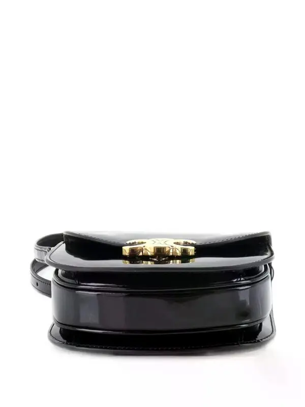 Celine Triomphe Besace Clea Top Handle Flap Bag Patent Mini Satchel
