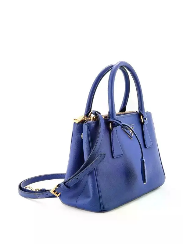 Prada Galleria Double Zip Saffiano Leather Small Tote Bag