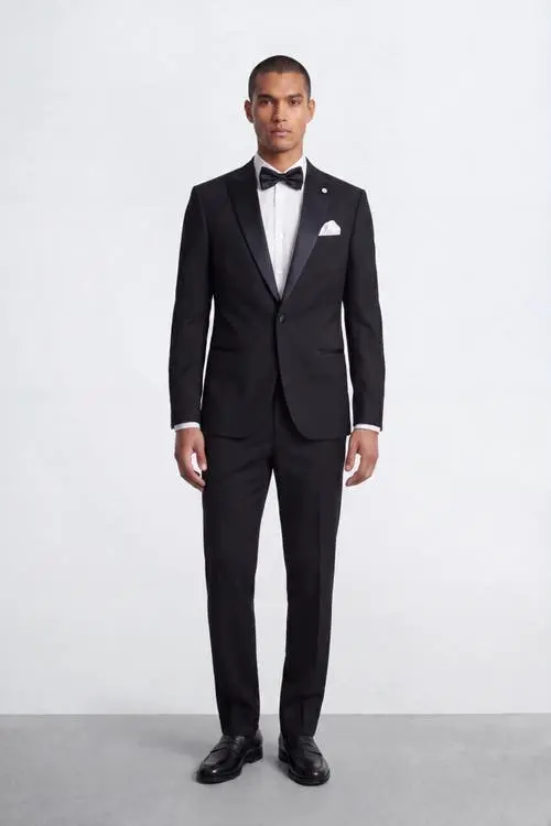 TWISTED TAILOR Kingdon Slim Fit Tuxedo Trousers