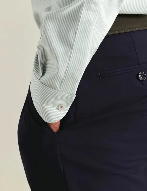 CHARLES TYRWHITT Non-iron Stretch Pinpoint Oxford Shirt - Mid Green