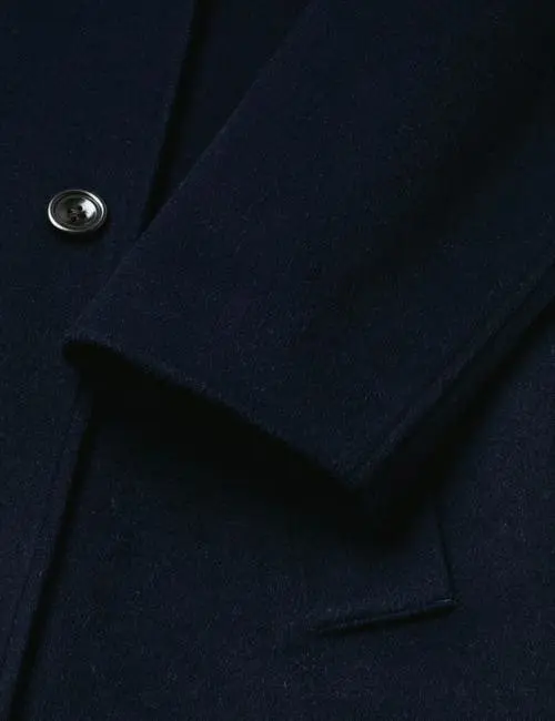 CHARLES TYRWHITT Chunky Merino Zip Neck Sweater - Navy
