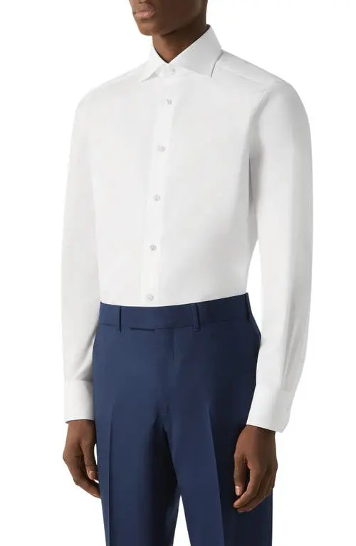 Zegna Trofeo Oasi Cotton Dress Shirt - White
