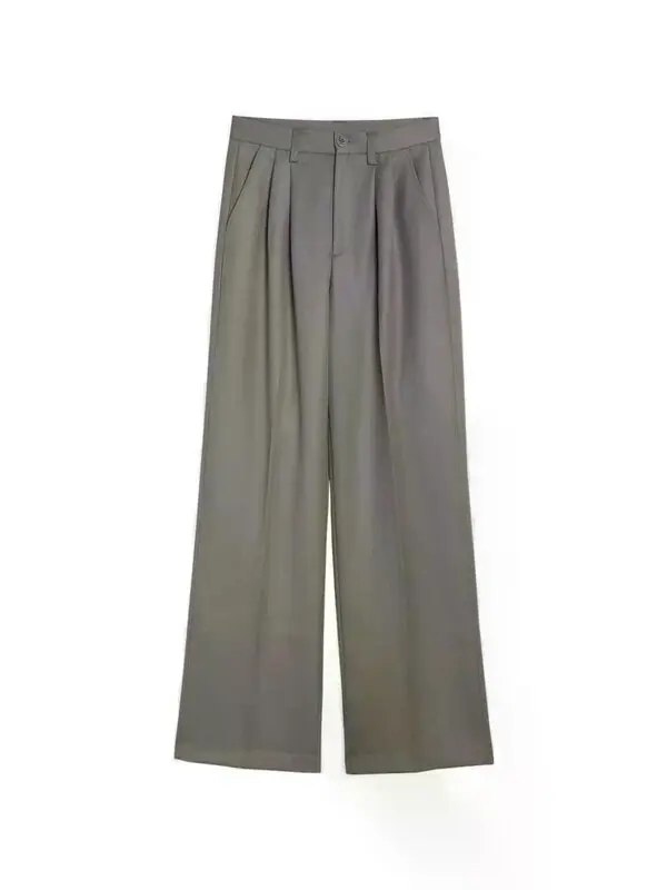 ANINE BING Pleated Wide-leg Trousers