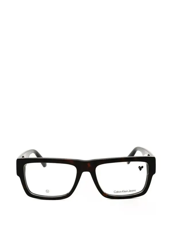 Calvin Klein Tortoiseshell-effect Rectangle-frame Glasses