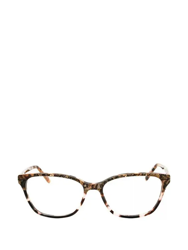 Bebe Lace-print Rectangle-frame Glasses - Brown
