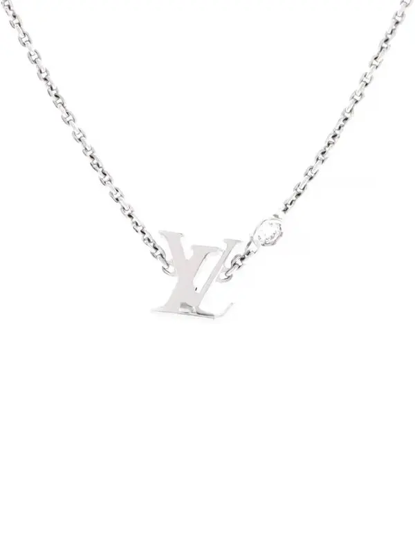 LOUIS VUITTON Idylle Blossom Pendant 18k White Gold With Diamond Necklace - Silver