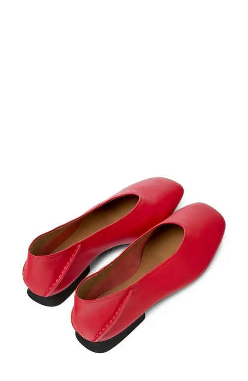 Camper Casi Myra Leather Flat - Bright Red