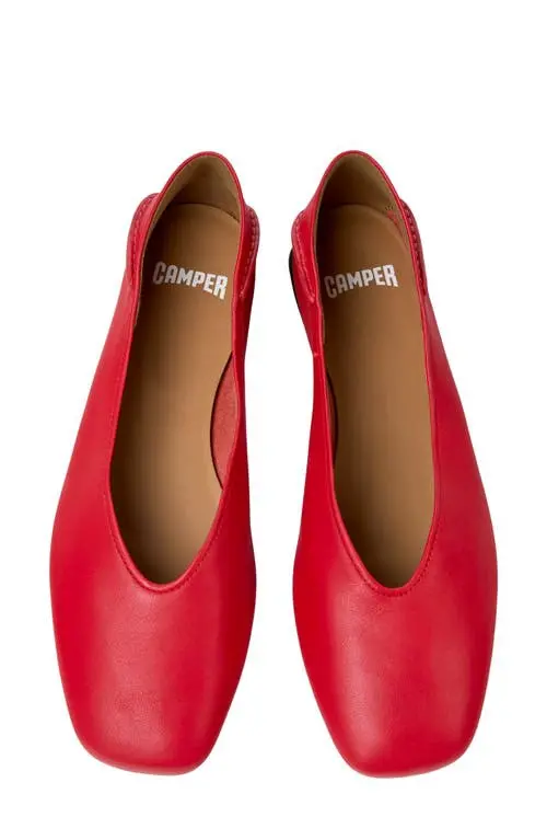 Camper Casi Myra Leather Flat - Bright Red