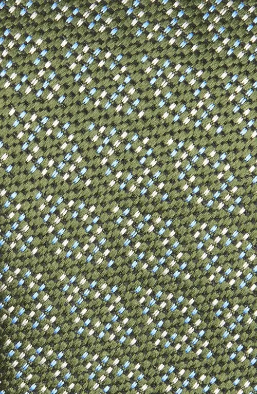 David Donahue Geo Pattern Silk Tie - Hunter