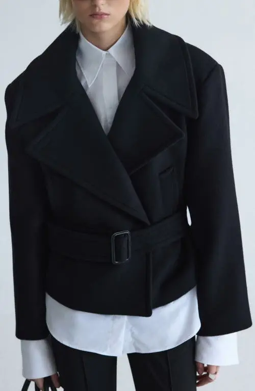 Mango Oversized Virgin Wool Blend Belted Coat