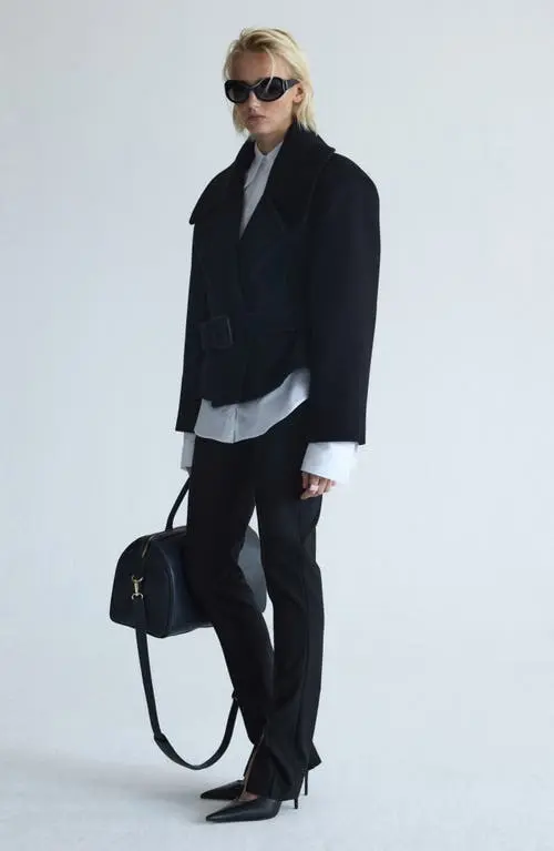 Mango Oversized Virgin Wool Blend Belted Coat