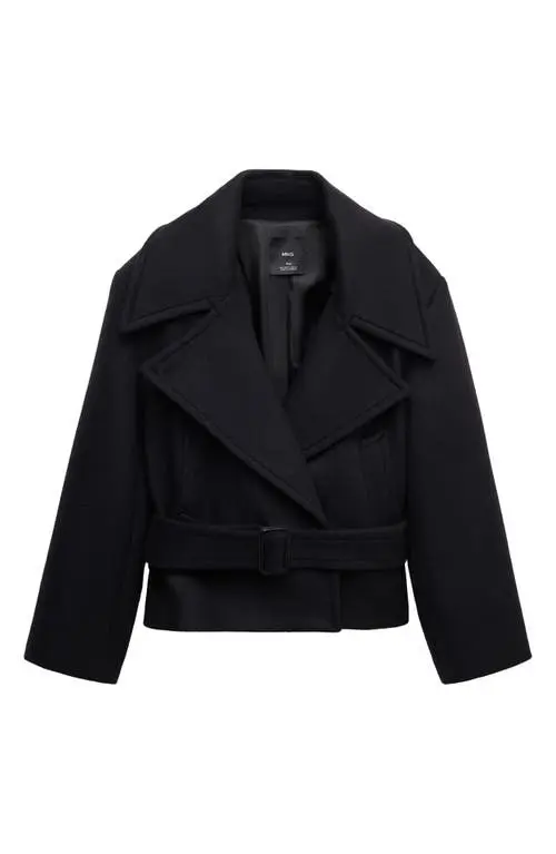 Mango Oversized Virgin Wool Blend Belted Coat