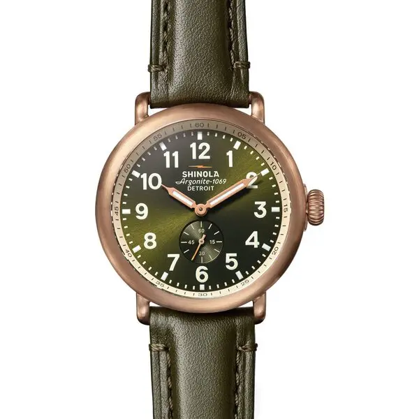 Shinola Runwell Sub Second Leather Strap Watch