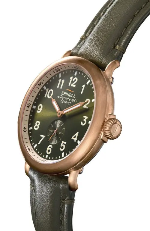 Shinola Runwell Sub Second Leather Strap Watch