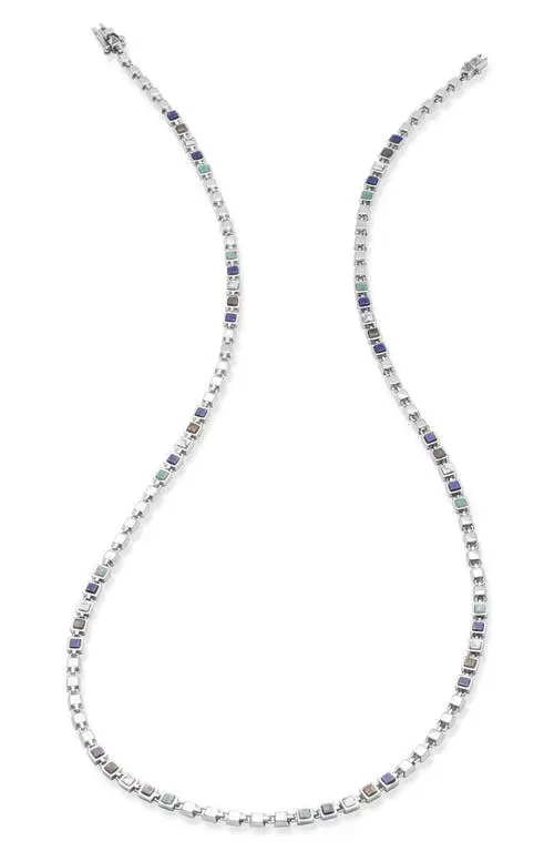 EDDIEBORGO Inlaid Cadence Link Necklace - Silver/multi