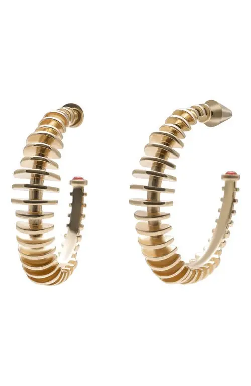 EDDIEBORGO Discus Quartz Hoop Earrings - Gold