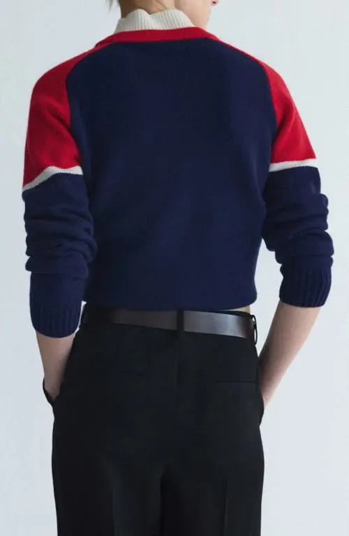Mango Contrast Wool Blend Sweater
