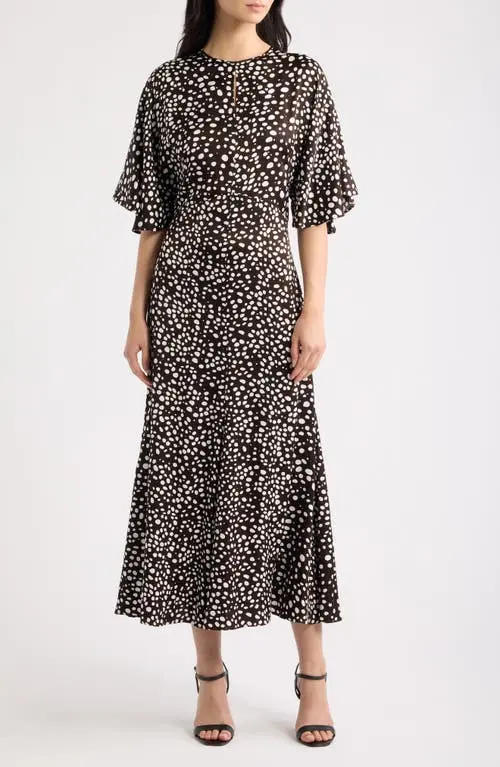 BOSS Donazati Dot Print Midi Dress