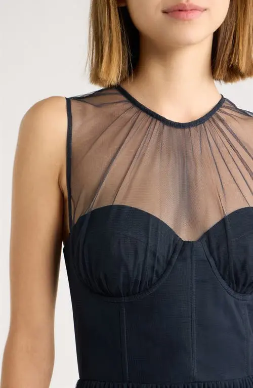 HUTCH Donya Pleated Gown - Navy