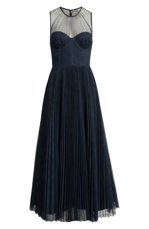 HUTCH Donya Pleated Gown - Navy