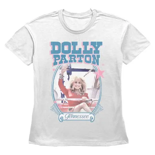 DOLLY PARTON Tennessee Portrait Short Sleeve T-shirt - White