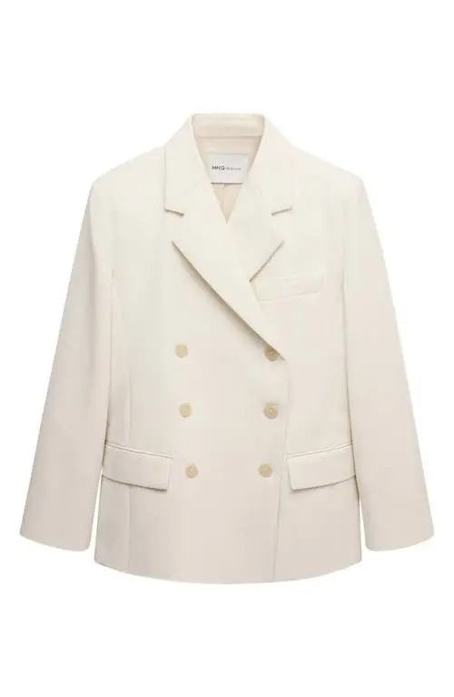 Mango Double Breasted Wool Blend Blazer