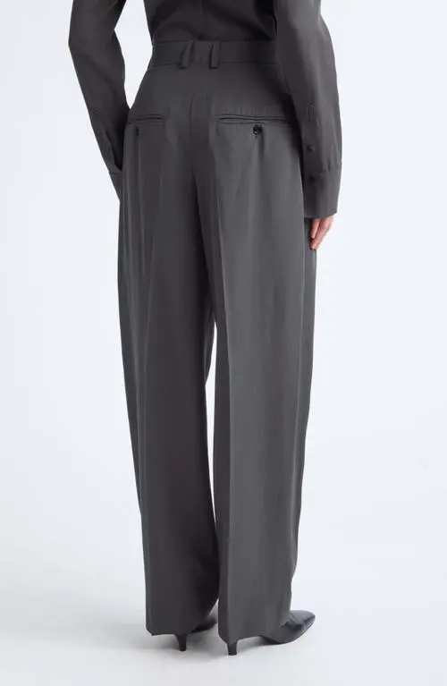 TOTEME High Waist Straight Leg Trousers