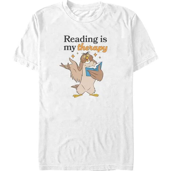 WINNIE THE POOH Owl Reading Is My Therapy Short Sleeve T-shirt