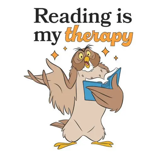 WINNIE THE POOH Owl Reading Is My Therapy Short Sleeve T-shirt