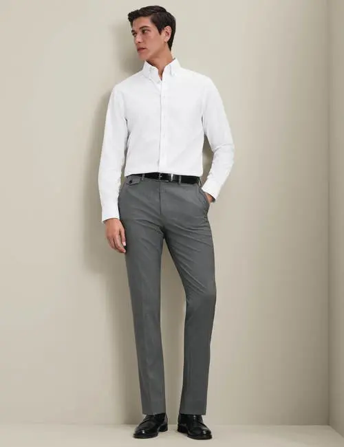 CHARLES TYRWHITT Slim Fit Performance Wool Pants - Grey