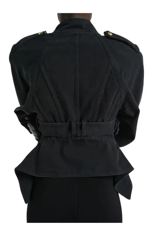 Balmain Denim Peplum Jacket