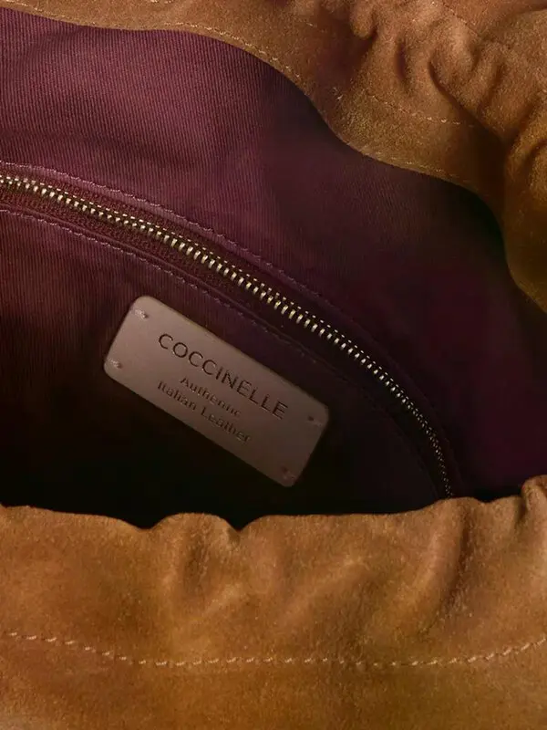 COCCINELLE Medium Lidia Ruffled Suede Shoulder Bag